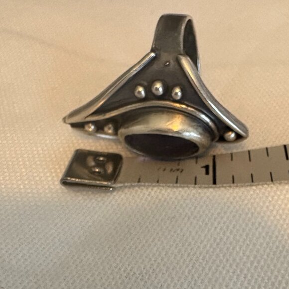 Jewelry | Darkened Silver Colored Purple Shield Ring | Poshmark